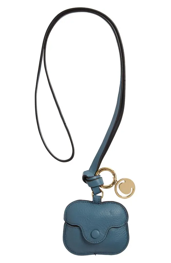 Chloé Alphabet Leather Airpod Pro Case Blue - Mirage Blue